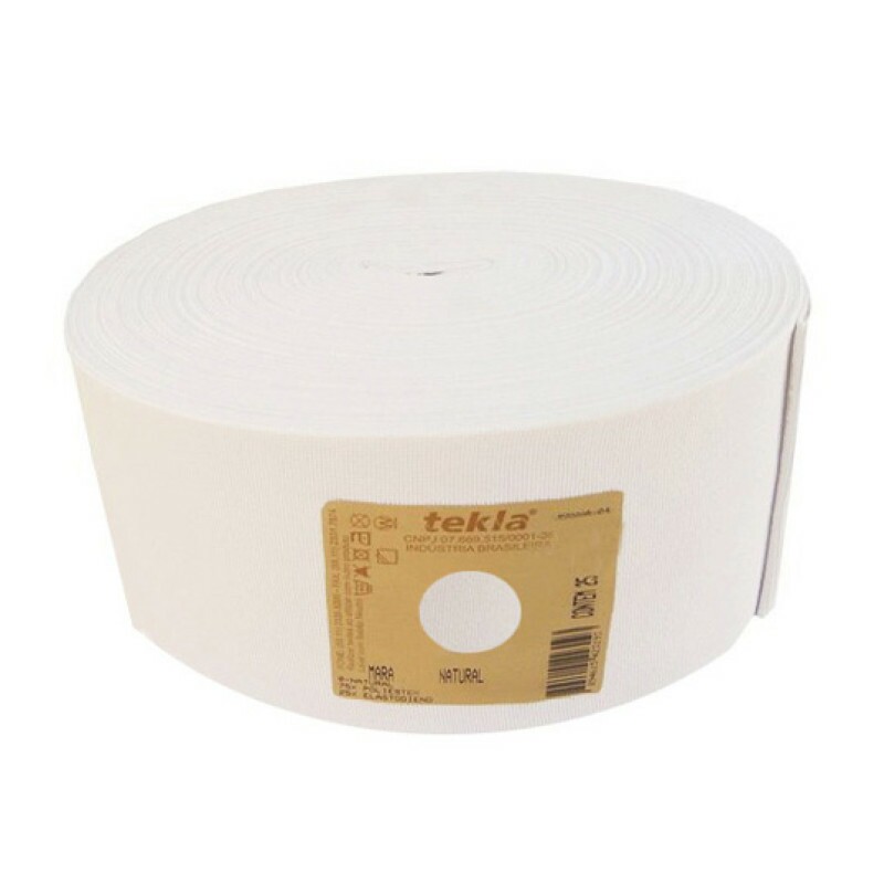 Elastico Tekla Mara Natur 80 Mm | Rolo com 25 Metros